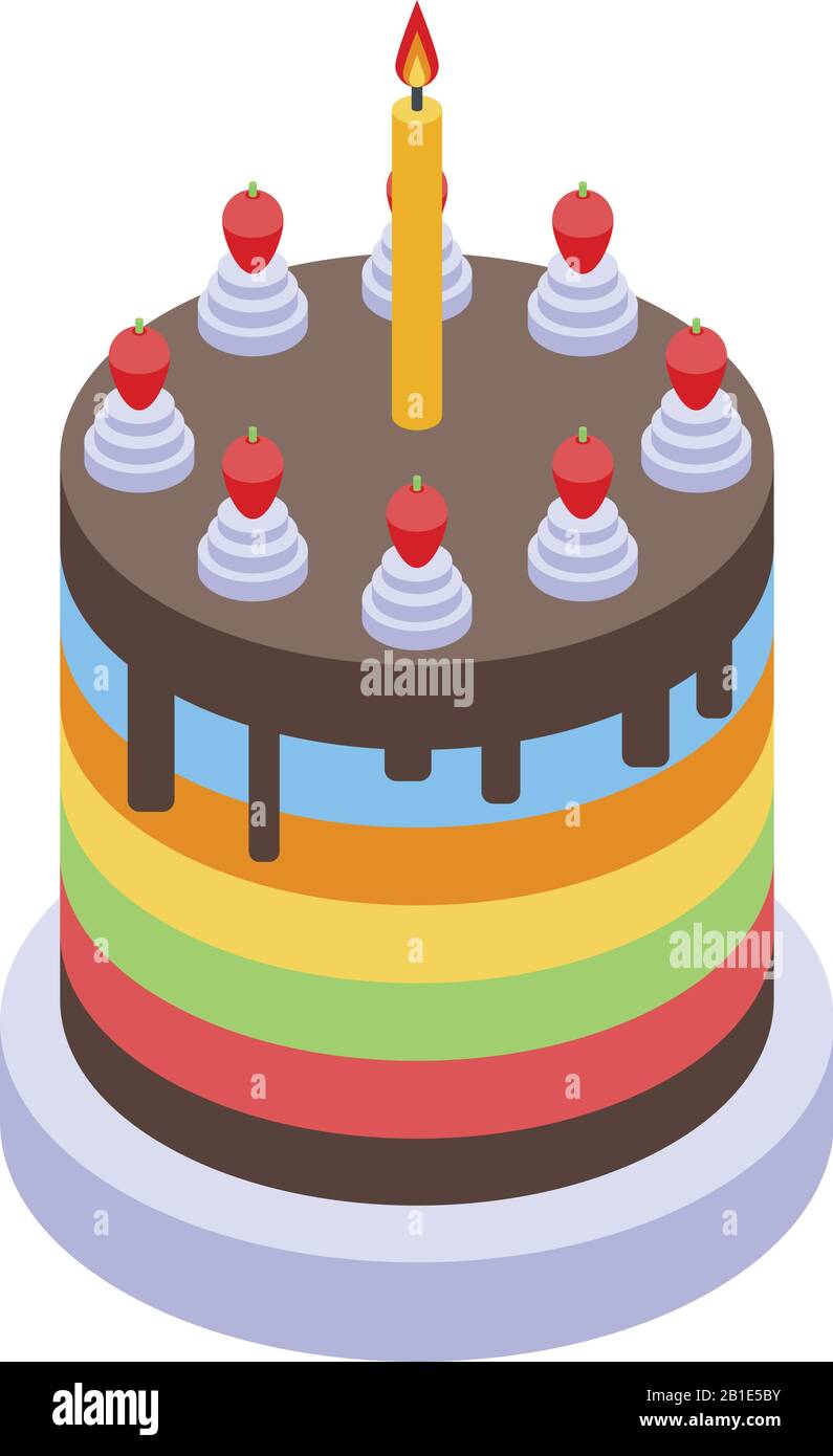 Cake birthday icon, isometric style Stock Vector Image & Art - Alamy