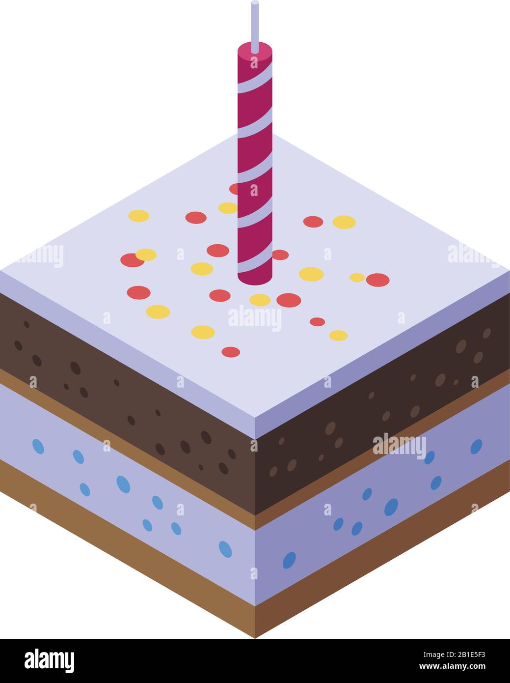 Square fruit cake Stock Vector Images - Alamy