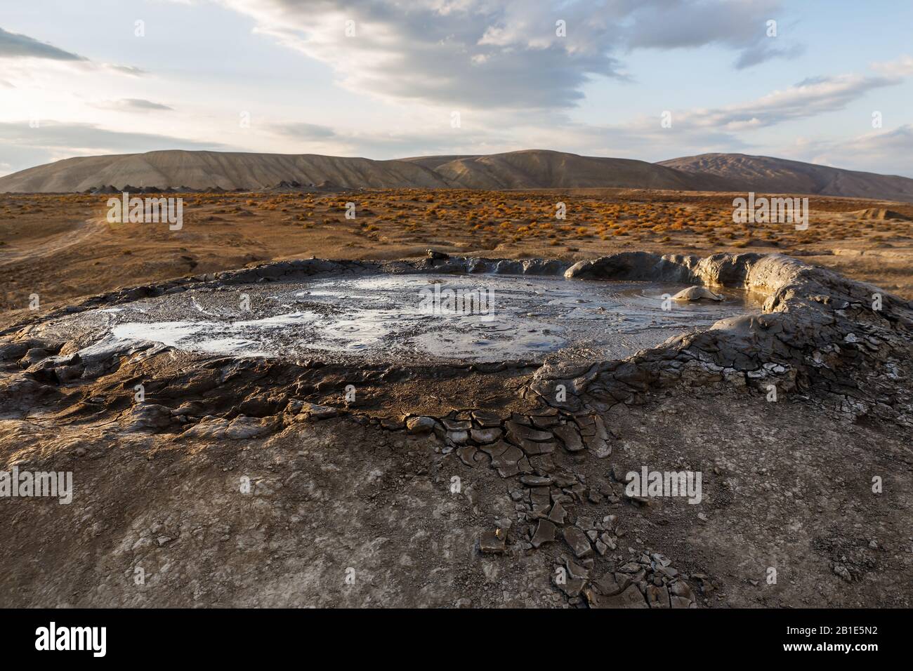 mud volcano crater, Gobustan near Baku Azerbaijan Stock Photo - Alamy