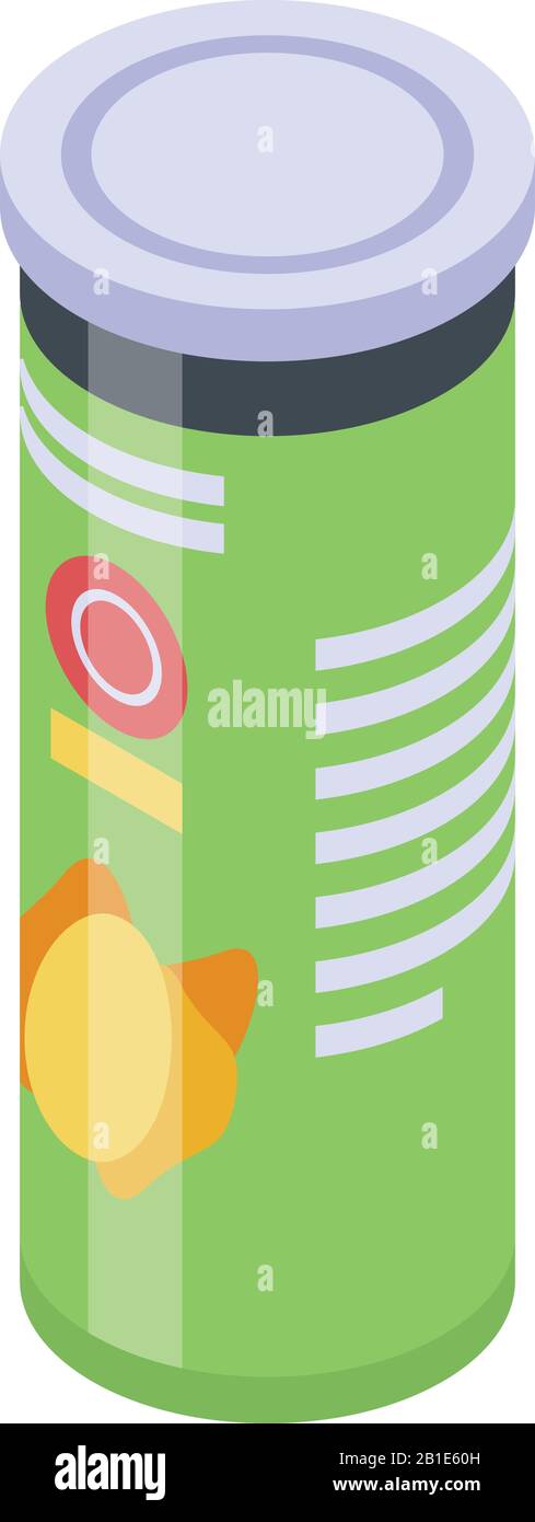 Chips potato cylinder box icon, isometric style Stock Vector Image ...