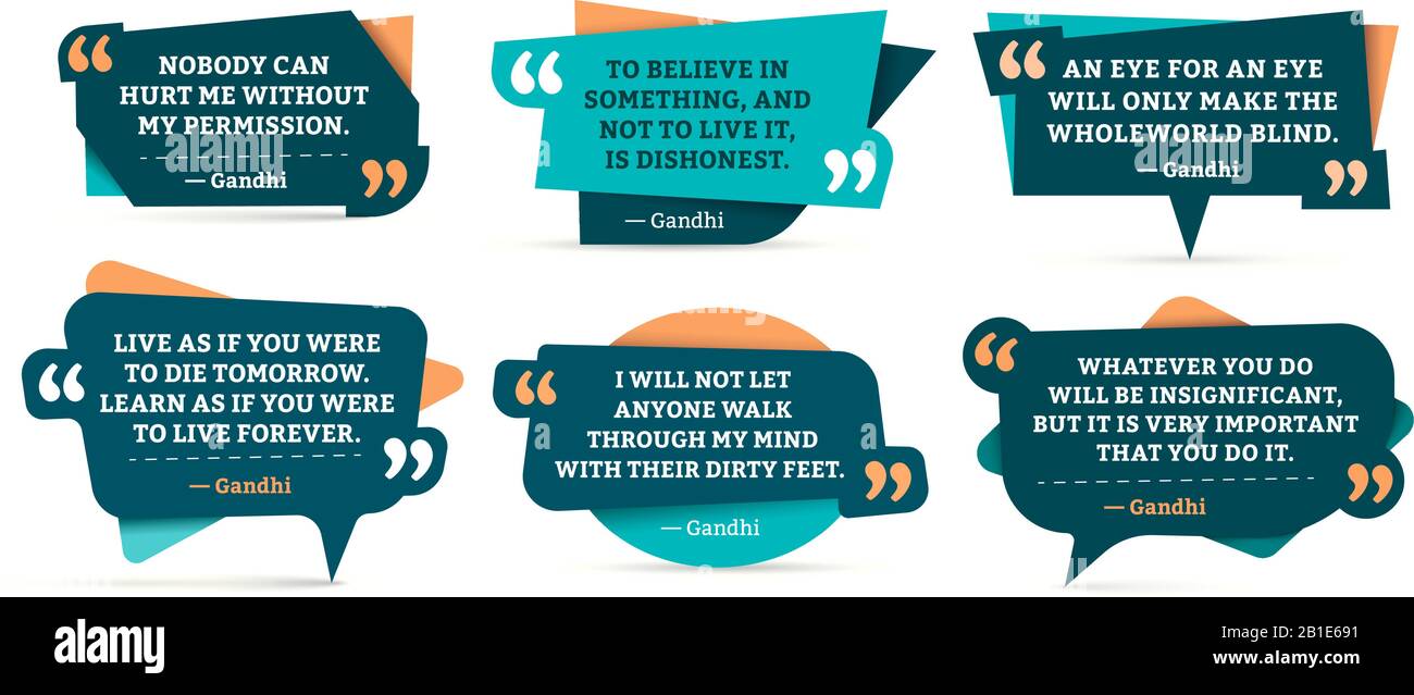 Quote remark frames. Gandhi quotation, quotes frame and mention ...