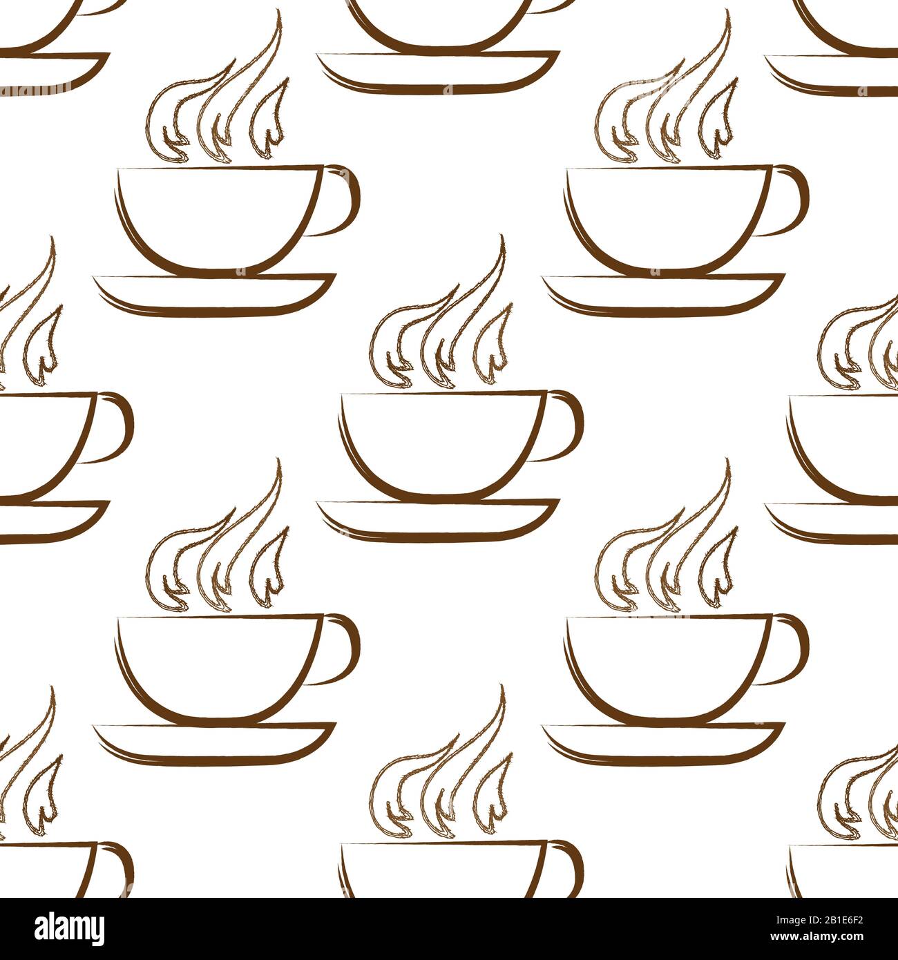 Coffee background. Seamless pattern. Cups on white background Stock ...