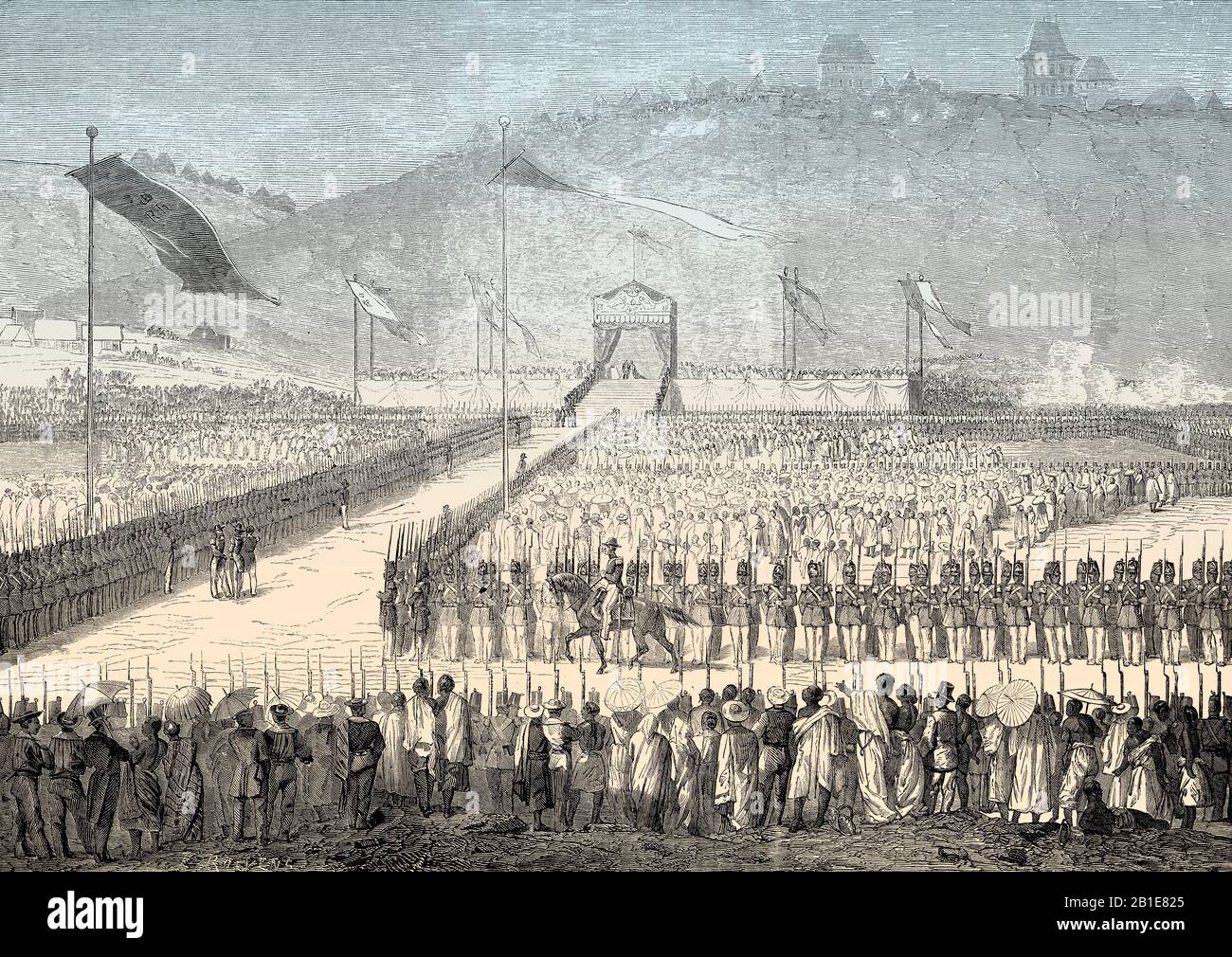 Coronation of King Radama II, 1829 – 1863, Kingdom of Madagascar Stock ...
