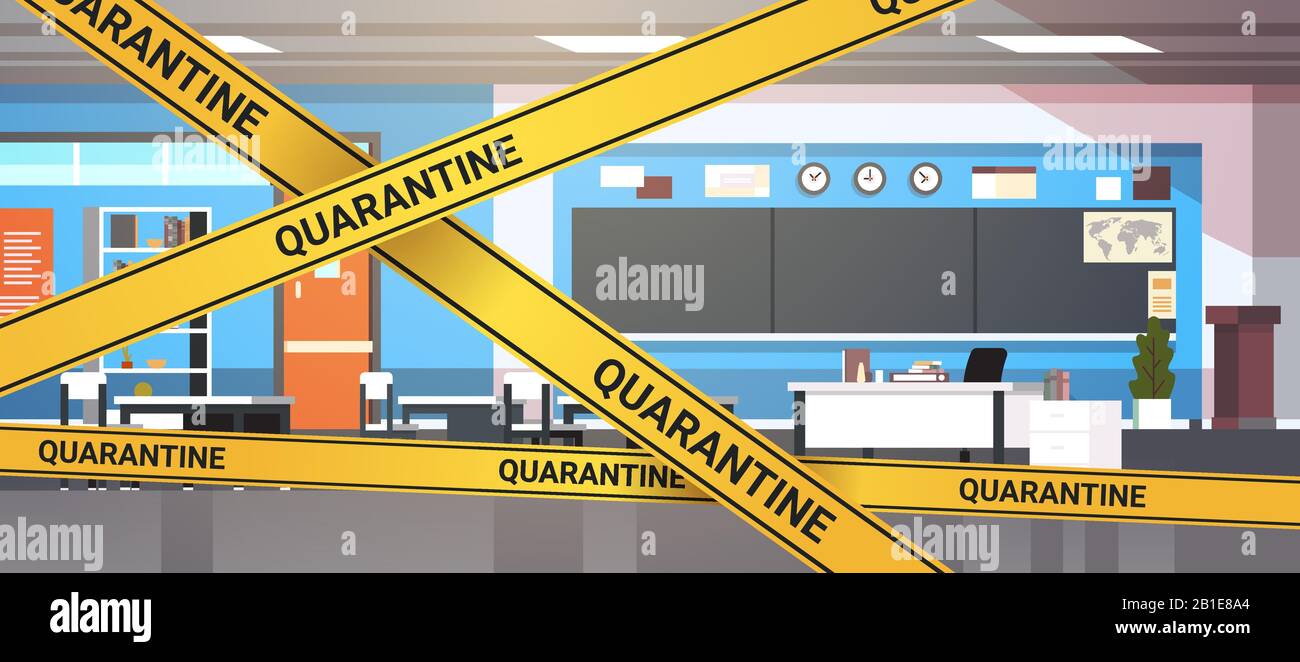 epidemic MERS-CoV quarantine caution on yellow warning tape modern ...