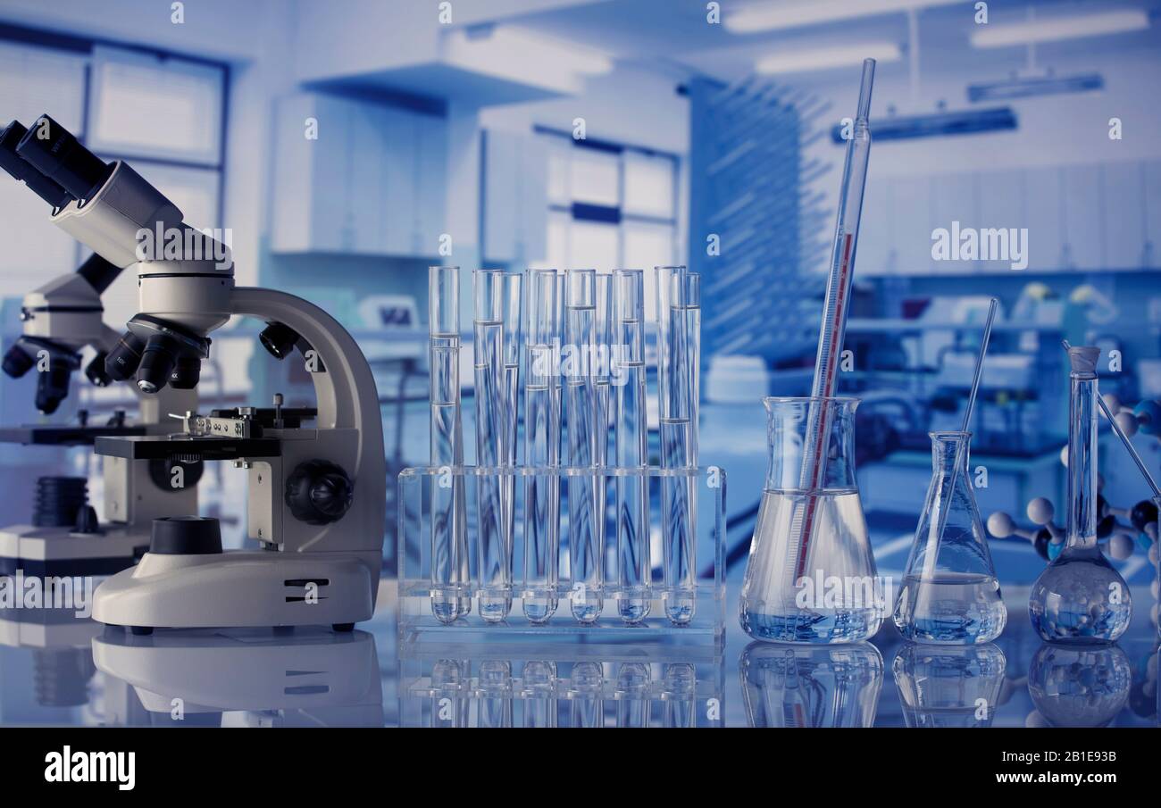 Science Beakers On A Table at Pat Gray blog