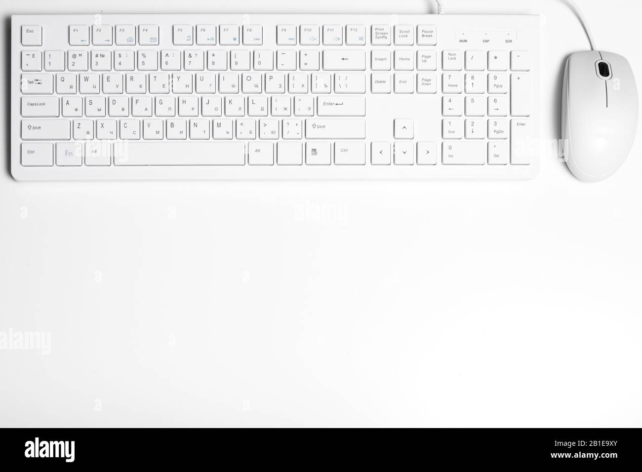 Computer mouse and keyboard. top view. creative photo Stock Photo - Alamy
