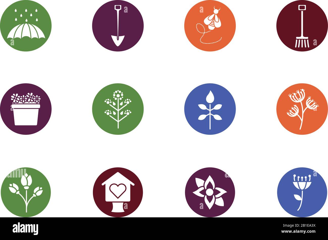 bundle of spring set block icons Stock Vector Image & Art - Alamy