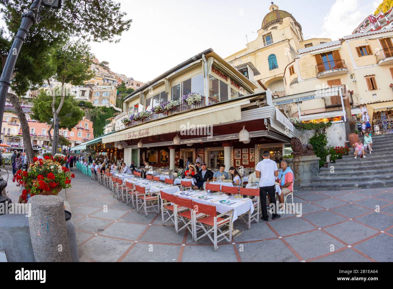 City center of Positano city along Amalfi Coast in Italy Stock Photo ...