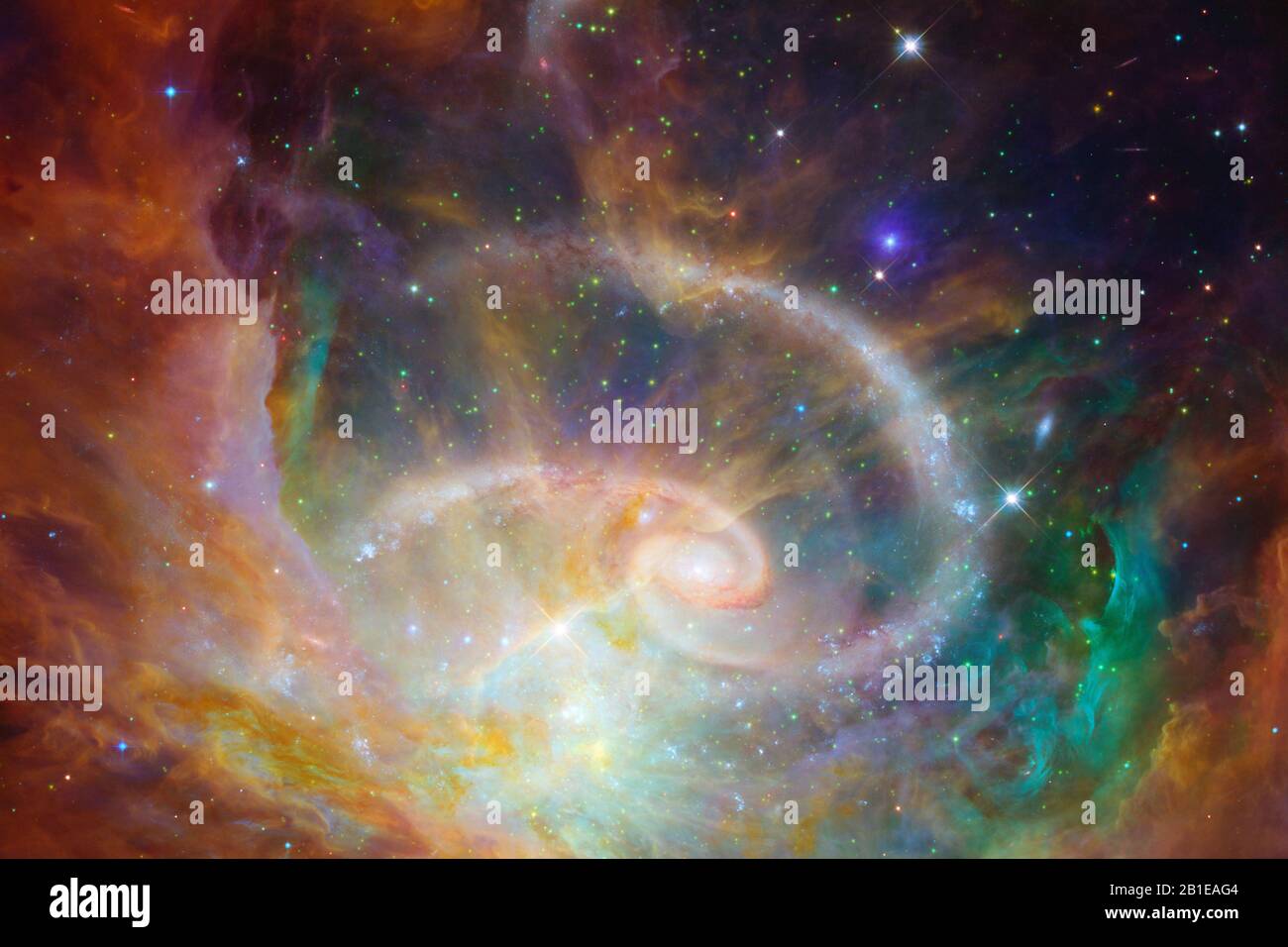 Incredibly beautiful galaxy in outer space. Black hole. Elements of ...