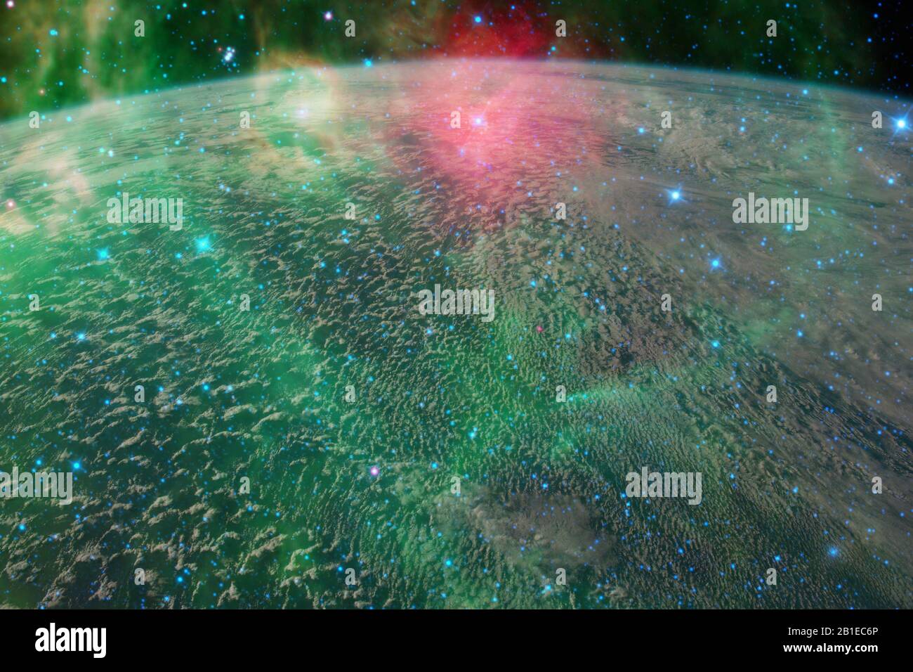 Colors of Earth. Our planet from orbit. Cosmic landscape. Elements of ...