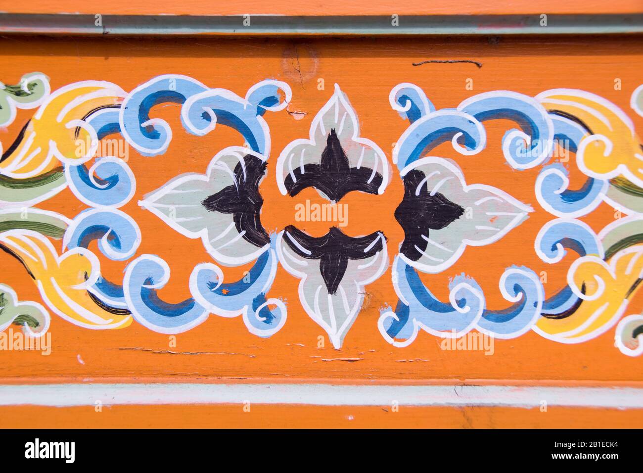 Beautiful artwork detail in gypsy rose style on the luxury camping or ...