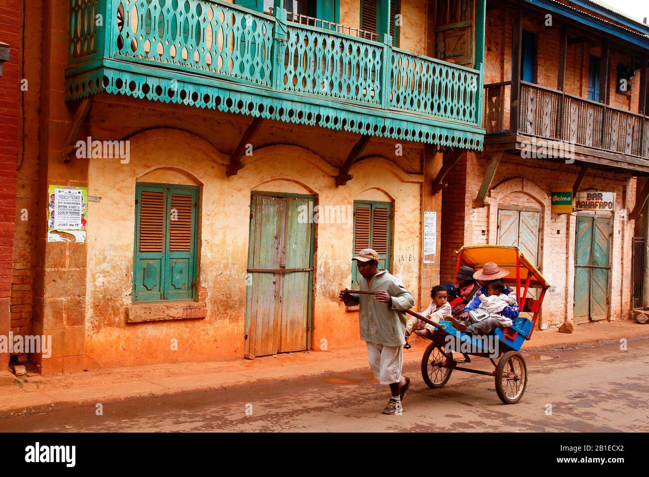 Rickshaw on a street in Ambalavao, Madagascar Center Stock Photo - Alamy