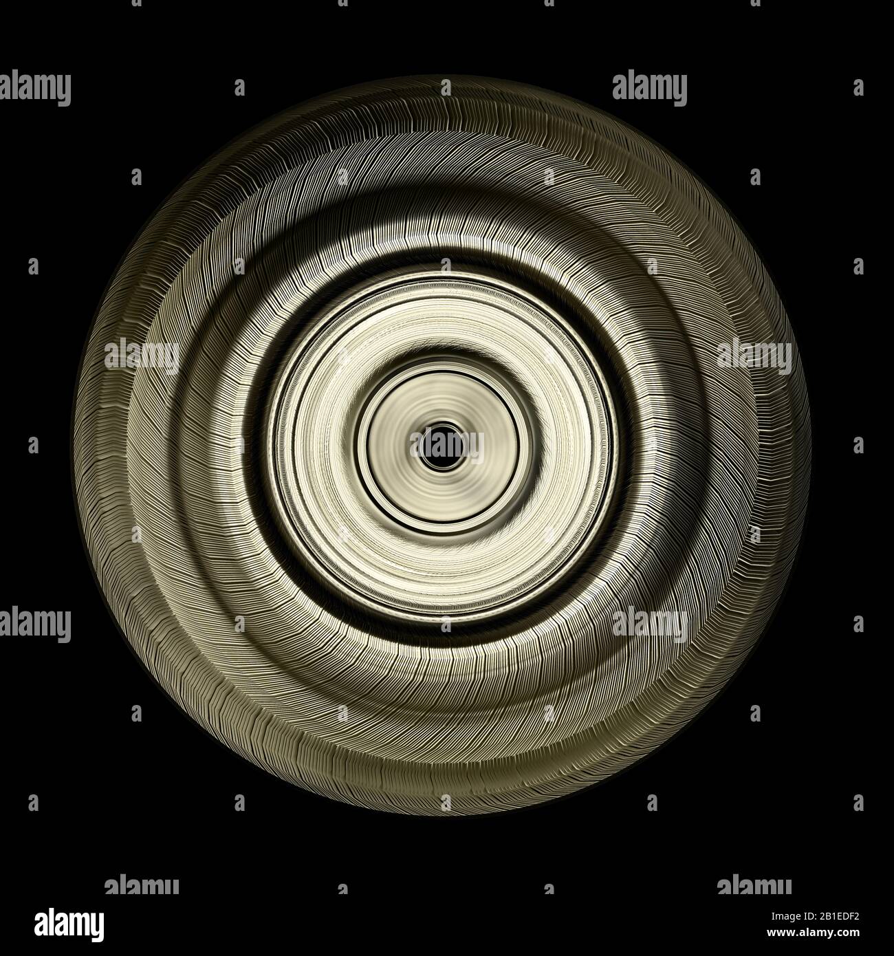 Golden Color Steel Round Plate Isolated On Black Background Stock Photo ...