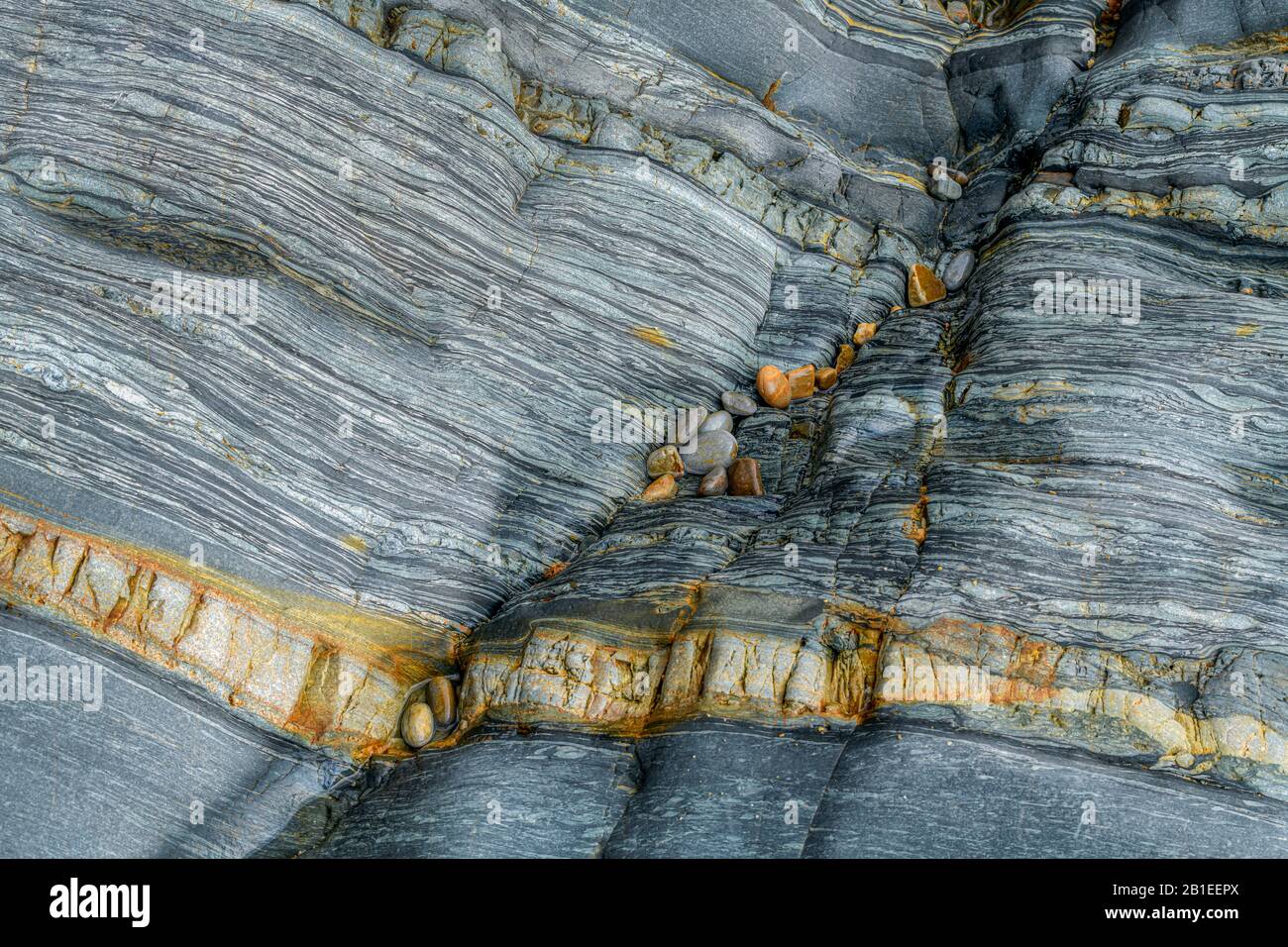 Polychrome strata of Playa del Silencio, Asturias, Spain. Spectacular ...