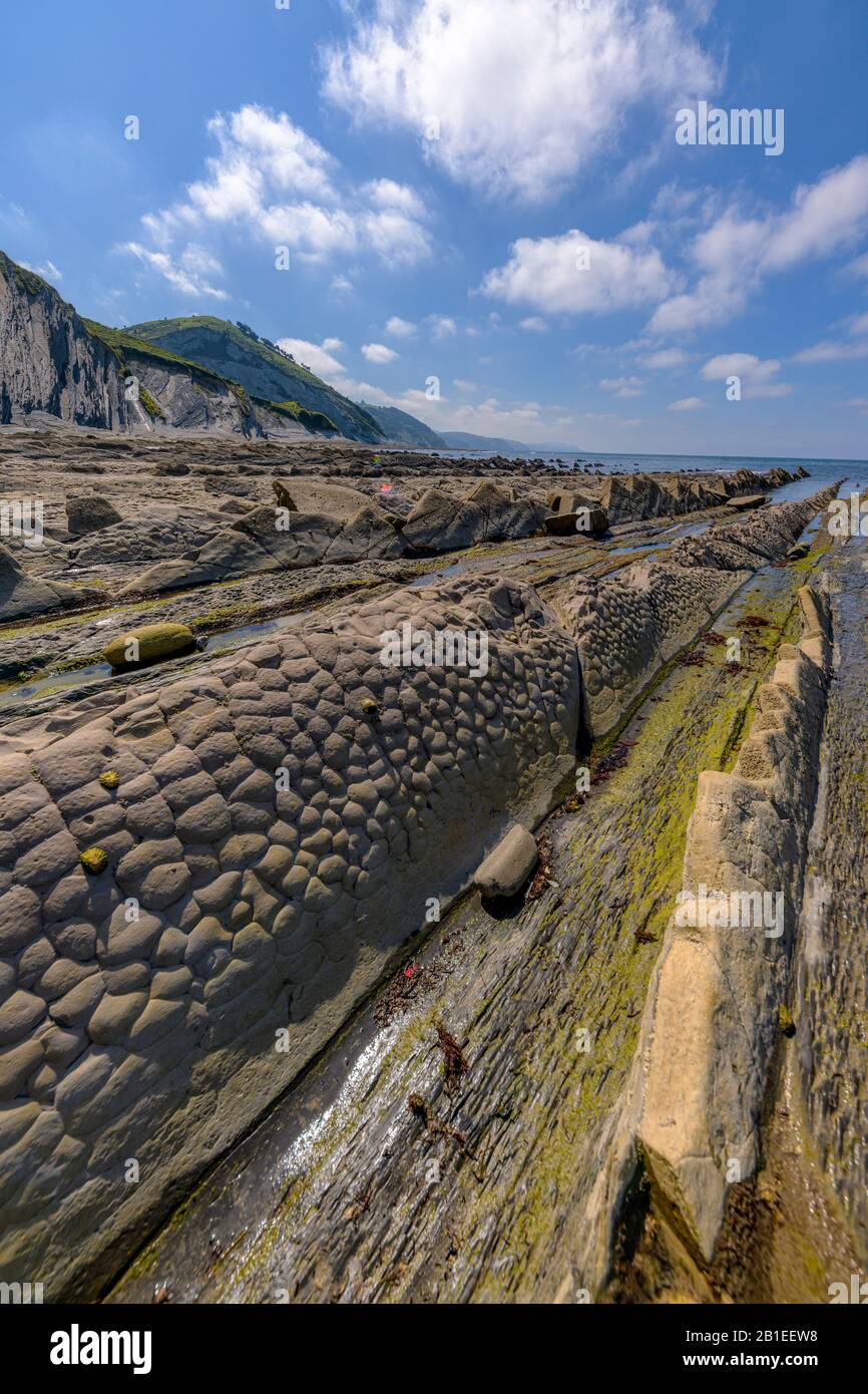 Remarkable flysch formations of Deba, Basque Coast Geopark, Basque ...