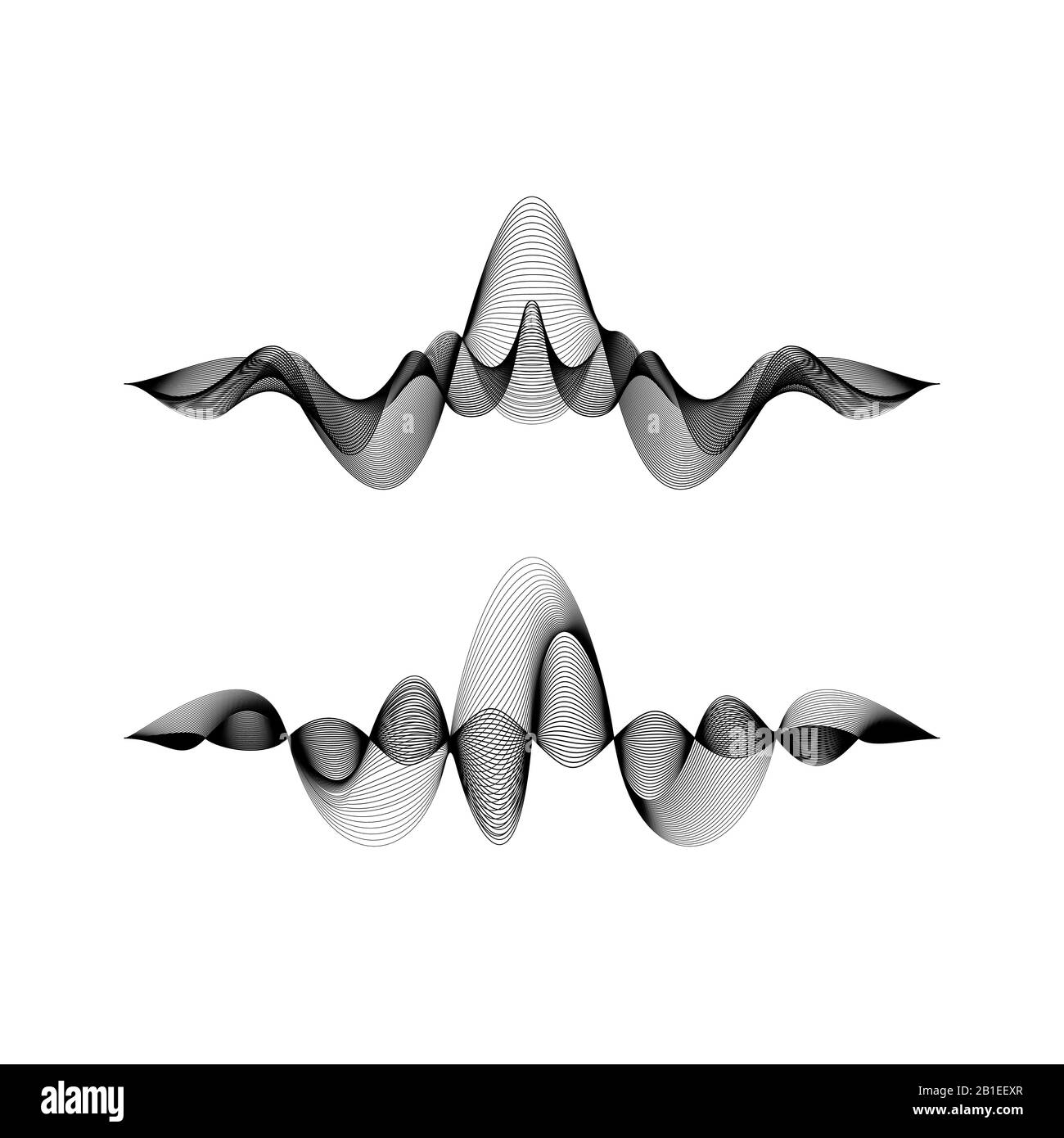 set of waveforms isolated on white background, vector illustration ...