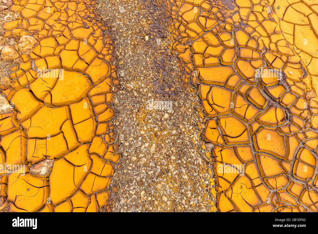 Clay loaded with iron oxides and dried out, Rio Tinto, Andalusia, Spain ...