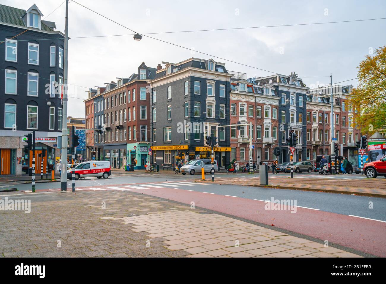 Amsterdam, Netherlands - October 15, 2019: Typical colorful buildings ...