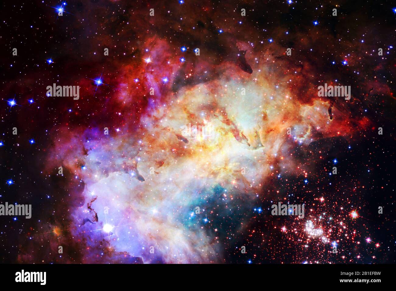 Universe scene with stars and galaxies in deep space showing the beauty ...