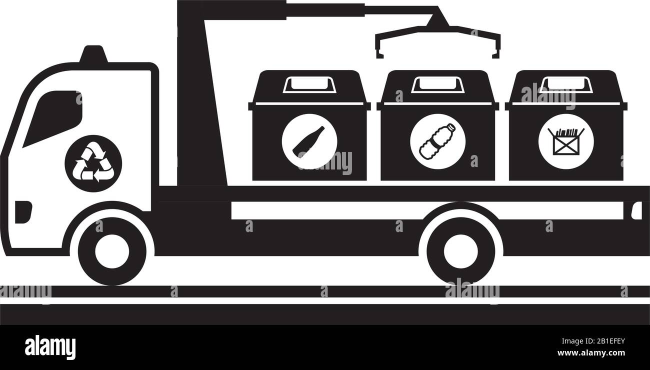 Separate waste transportation – vector illustration Stock Vector Image ...
