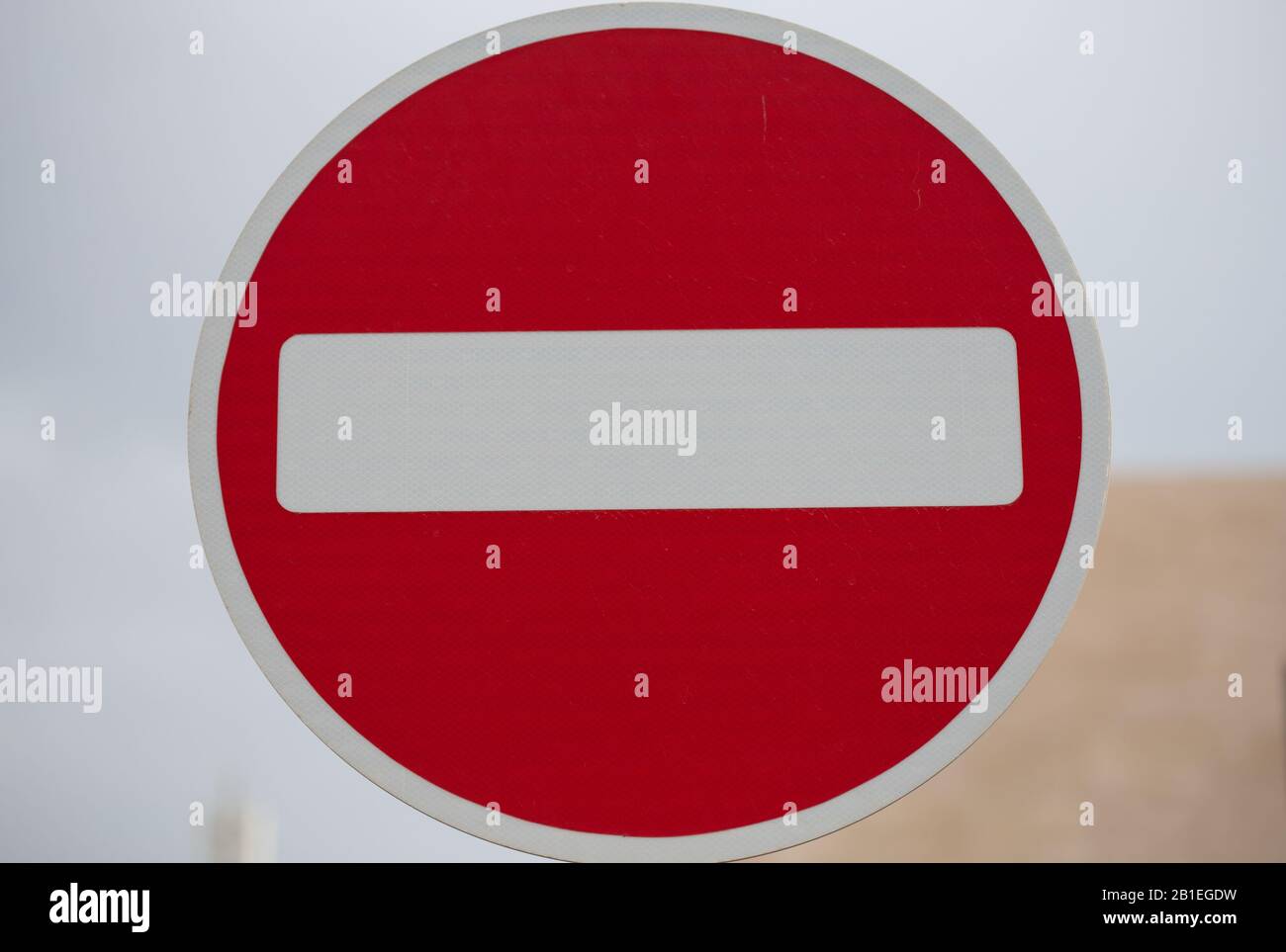 No entry sign on a road at Qatar Stock Photo - Alamy