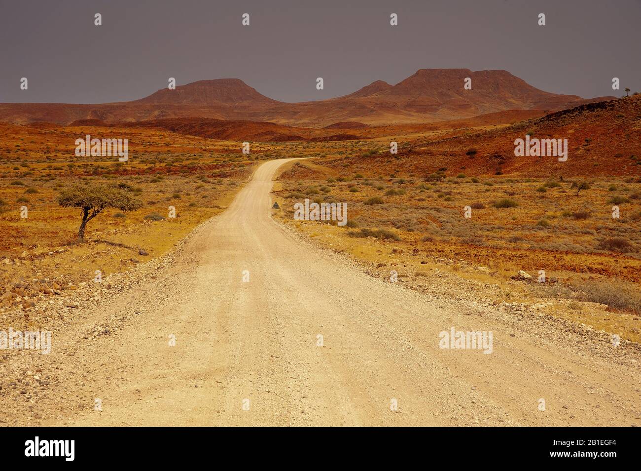 Gravel road heading to Skeleton Coast National Park, Namibia Stock ...