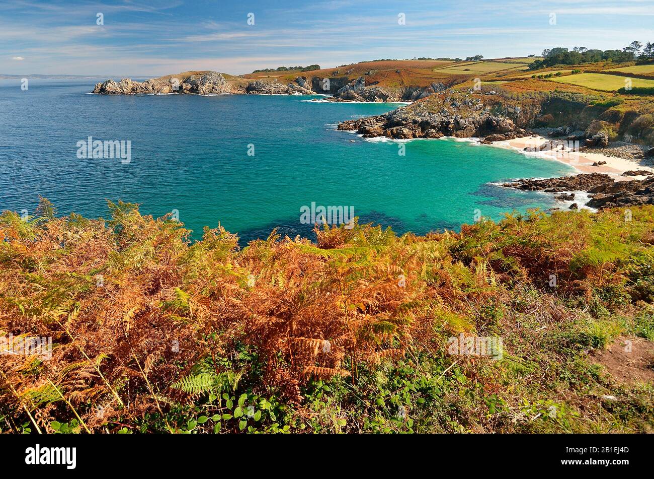 On the coastal path, towards Cape Sizun, Cap Sizun Nature Reserve ...