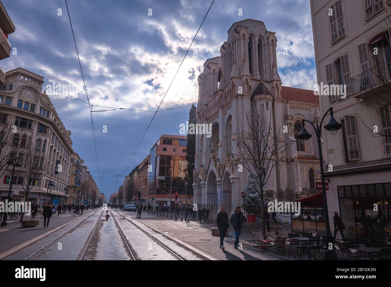 Nice, France, January 17, 2019 - The Basilica of Notre-Dame de Nice and ...