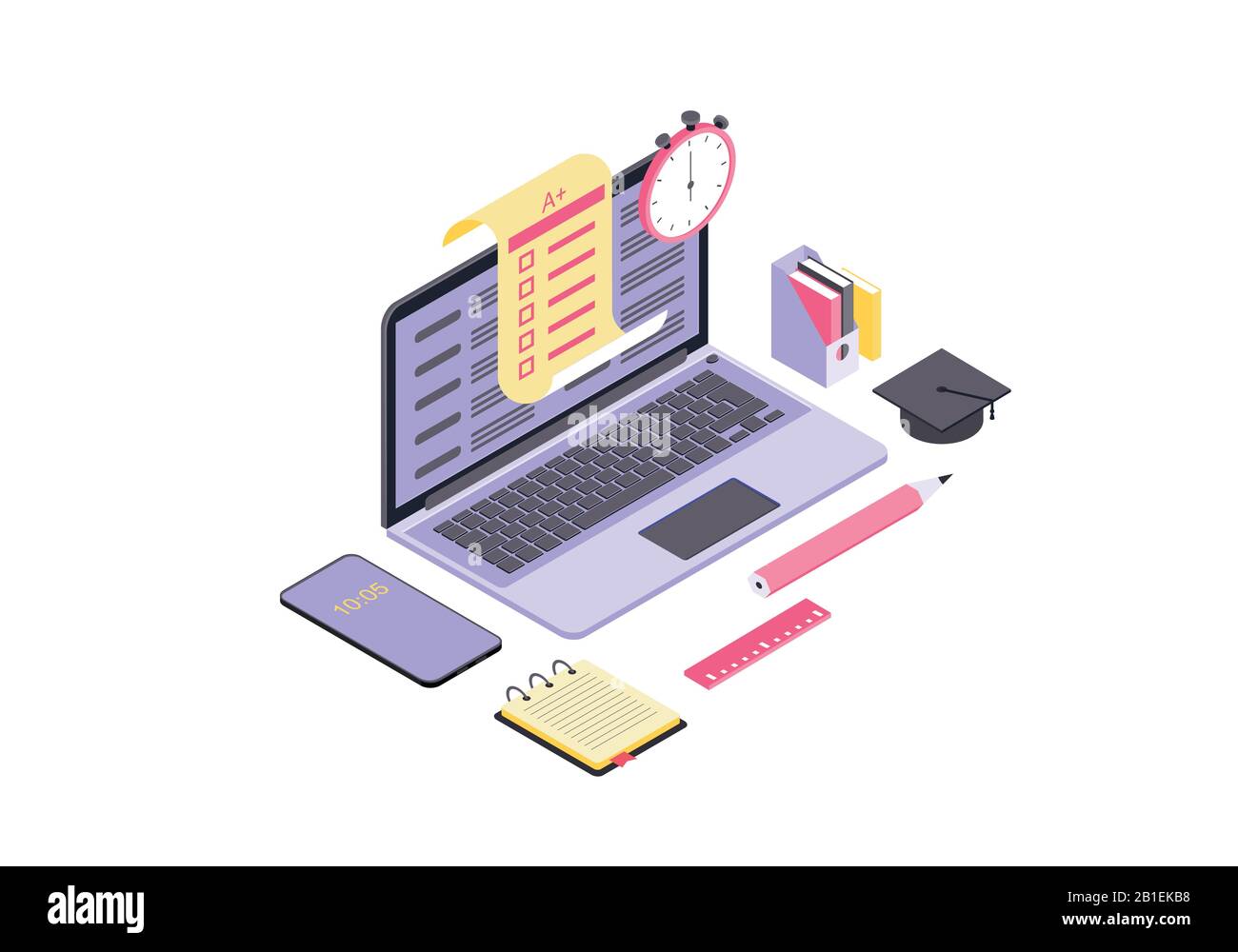 Online test isometric color vector illustration Stock Vector Image ... Online test isometric color vector illustration Stock Vector Image ...