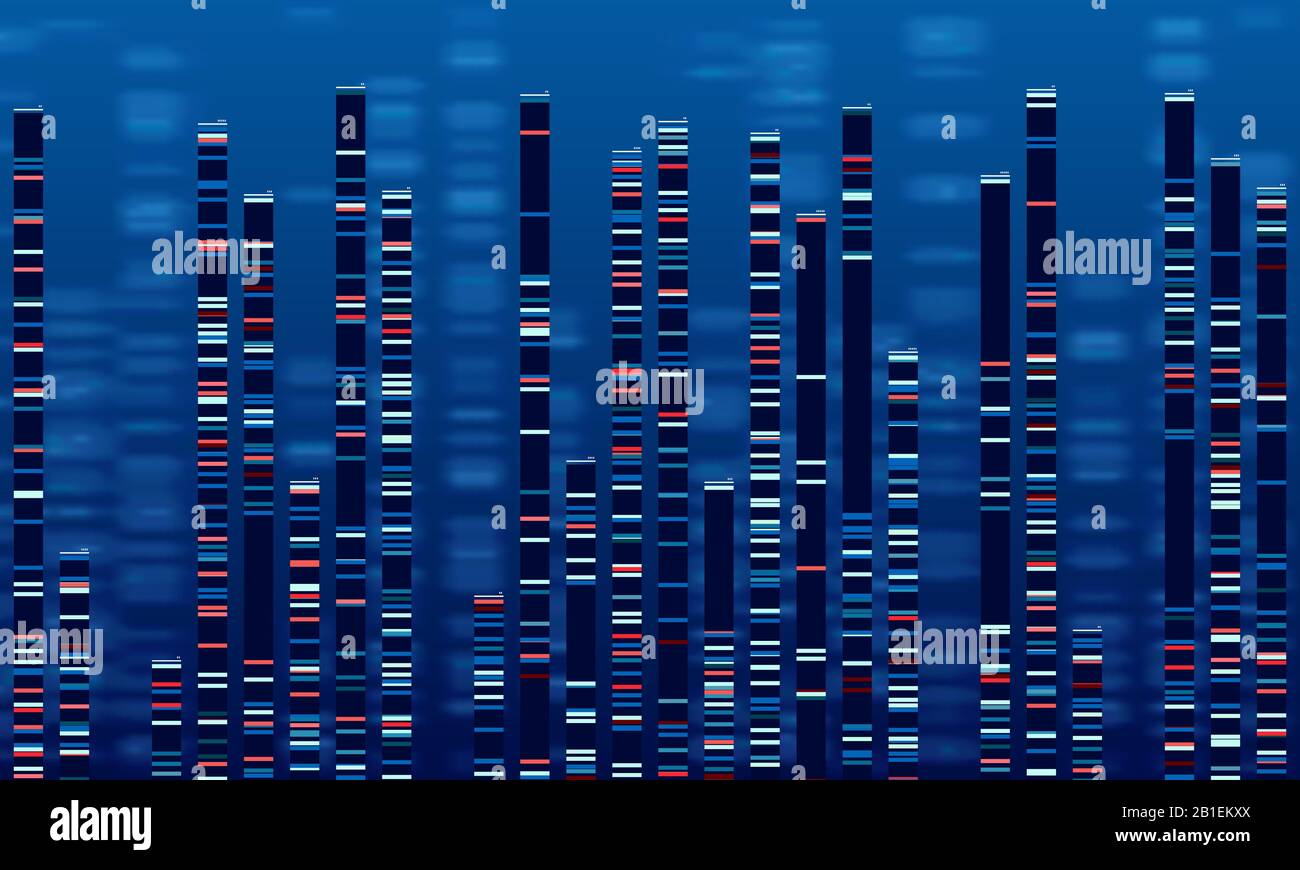 DNA data chart. Medicine test graphic, abstract genome sequences graph ...