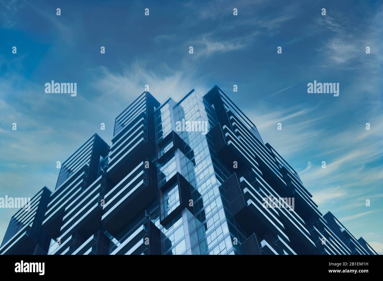 detail view of singapore financial modern glass buildings Stock Photo ...