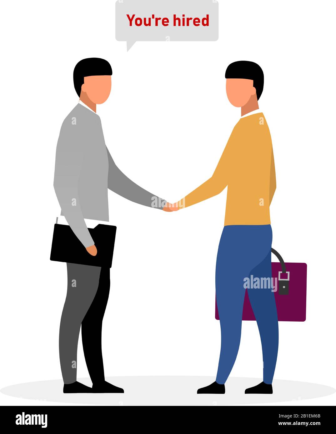 Inviting new employee flat vector illustration. HR expert hiring ...
