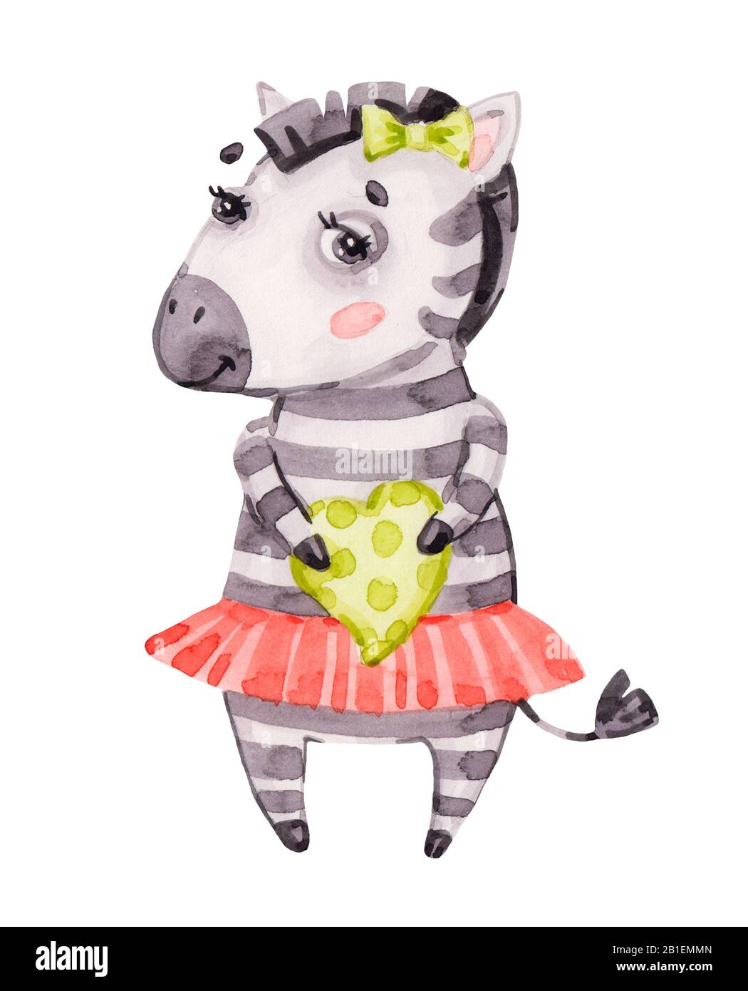 watercolor nursery cute baby zebra girl, sweet cartoon zebra isolated ...