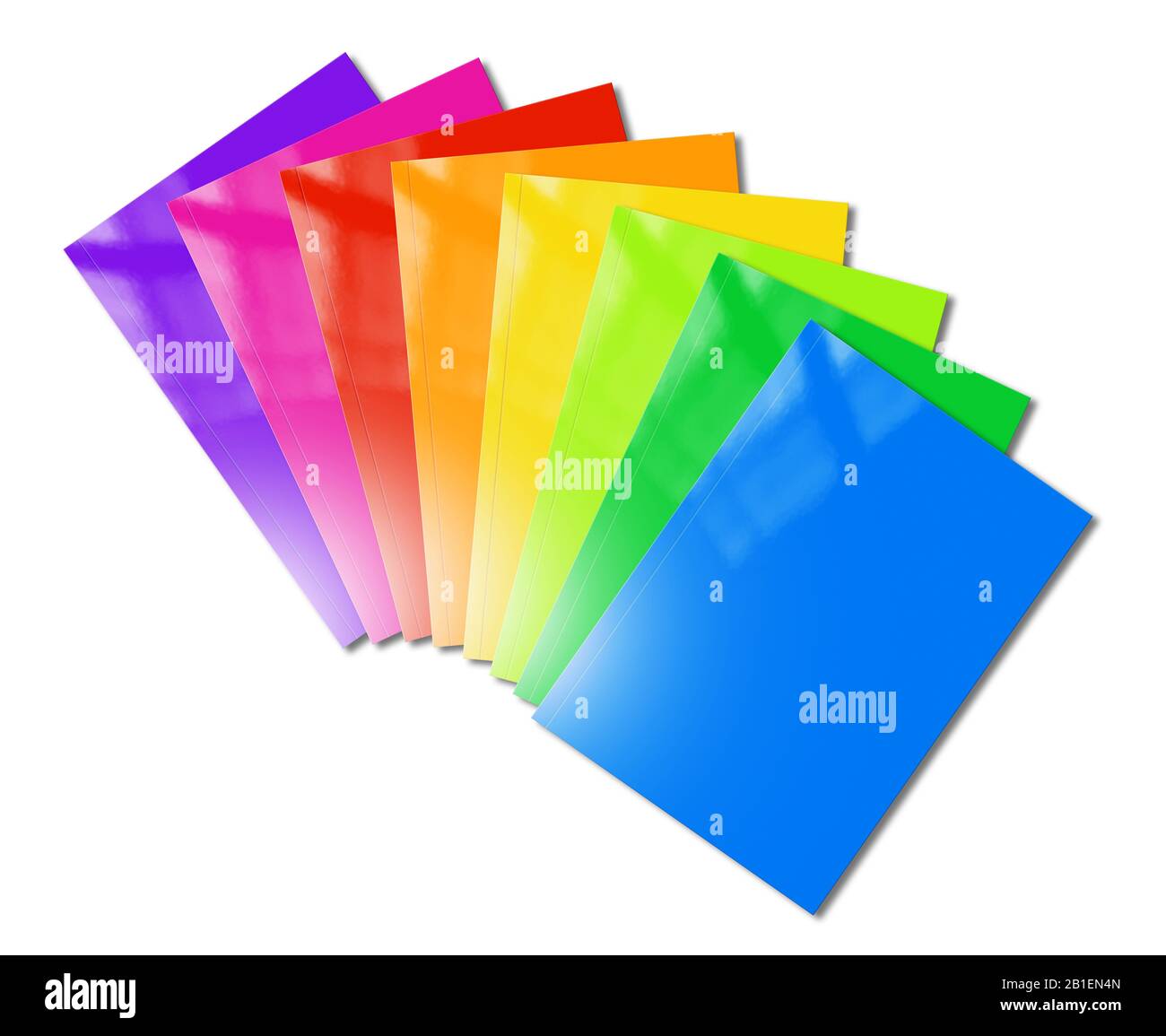 Multi color booklet covers range isolated on white background - mockup ...