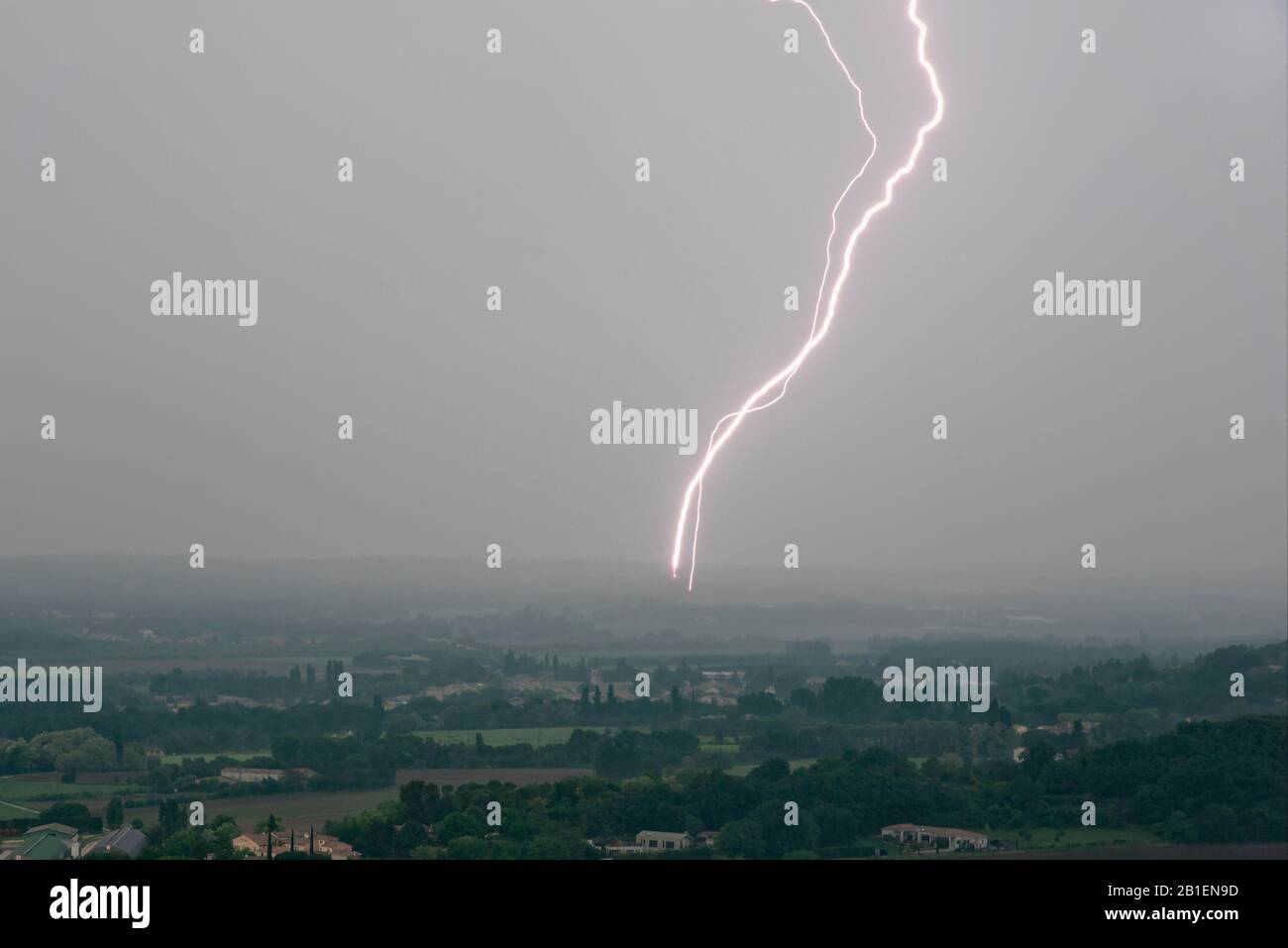 Lightning strikes near Allan, Drôme, France Stock Photo - Alamy