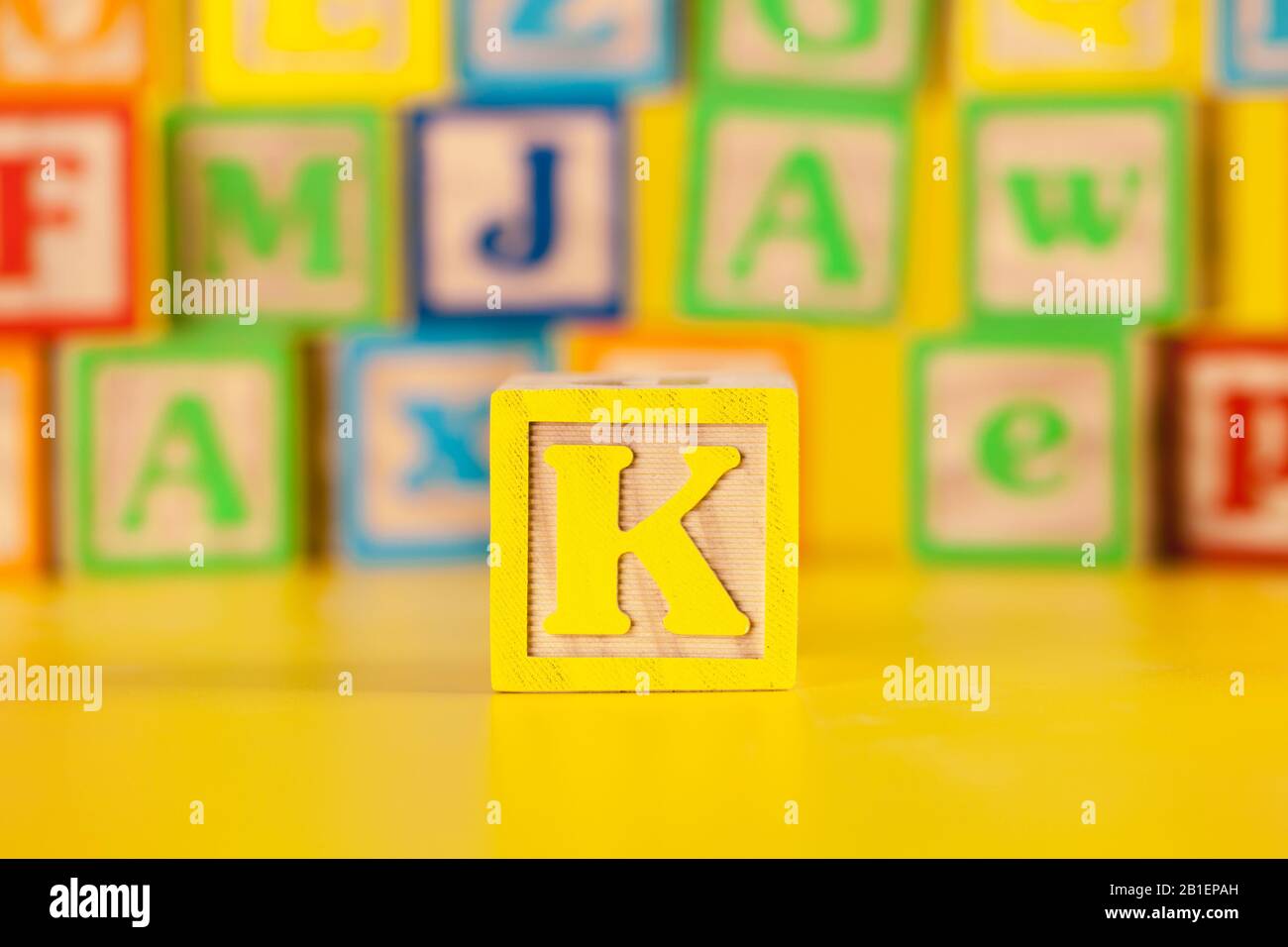 Photograph of colorful Wooden Block Letter K Stock Photo - Alamy