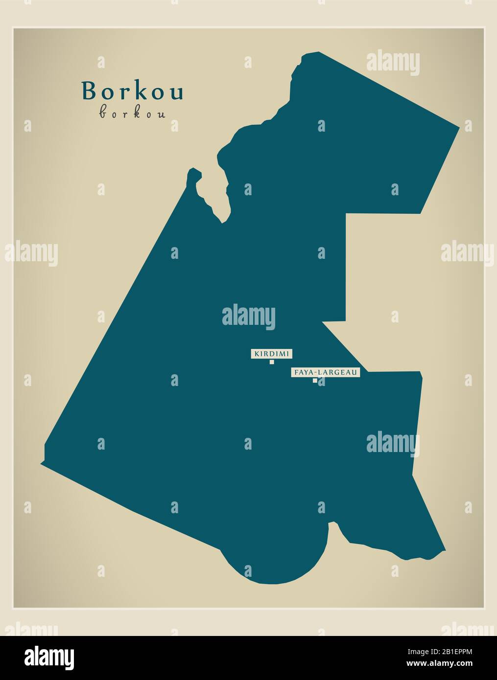 Modern Map - Borkou region of Chad illustration Stock Vector Image ...
