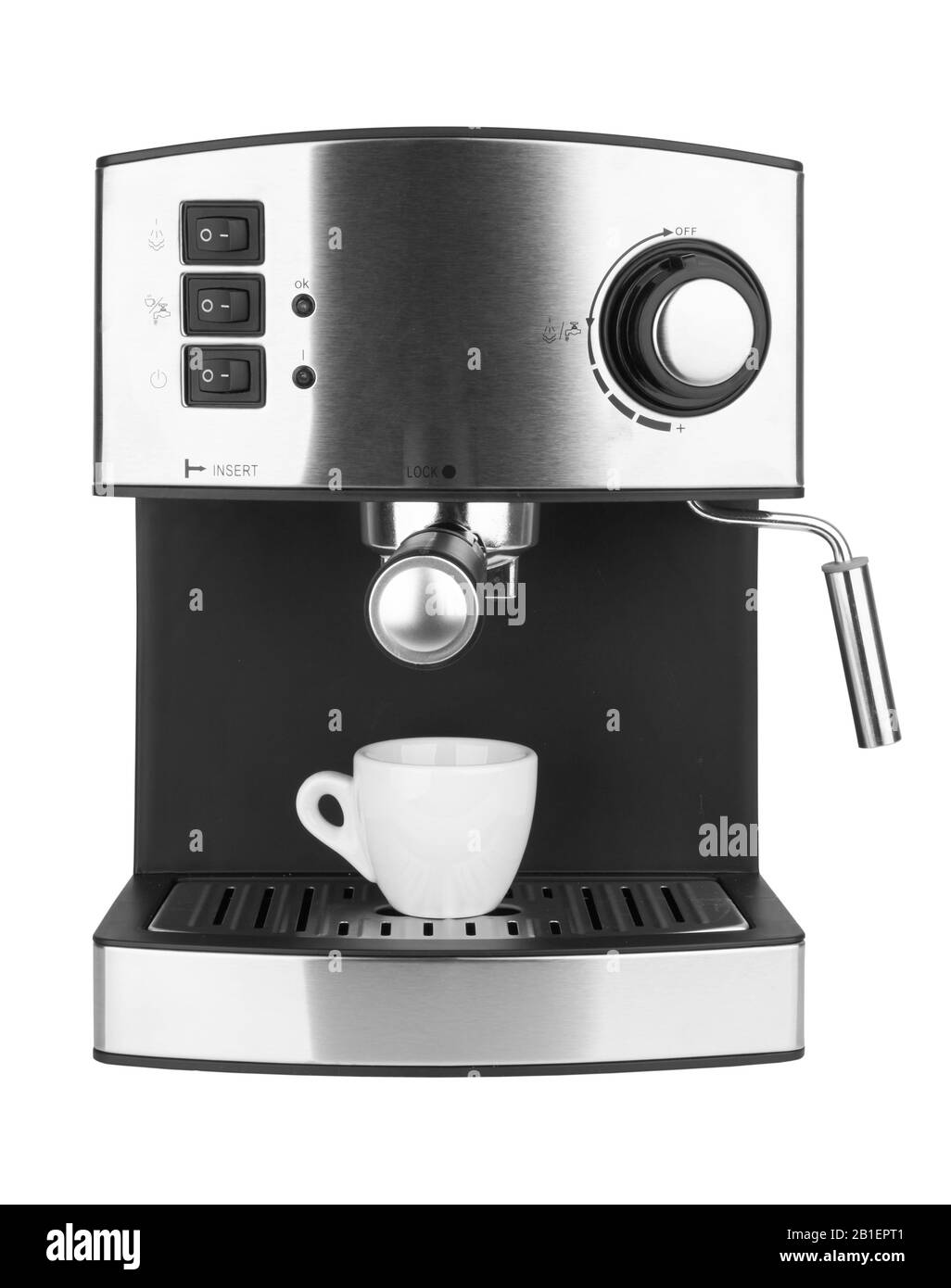 Coffee maker isolated on a white background Stock Photo - Alamy