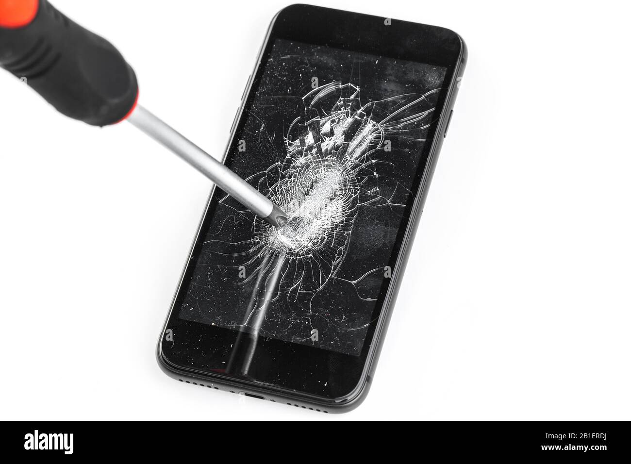 Mobile phone with broken screen. creative photo Stock Photo - Alamy