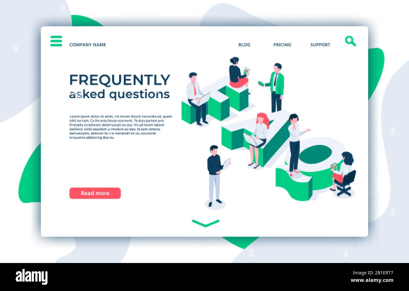Frequently asked questions. Asking question, ask about and FAQ landing page isometric vector ...