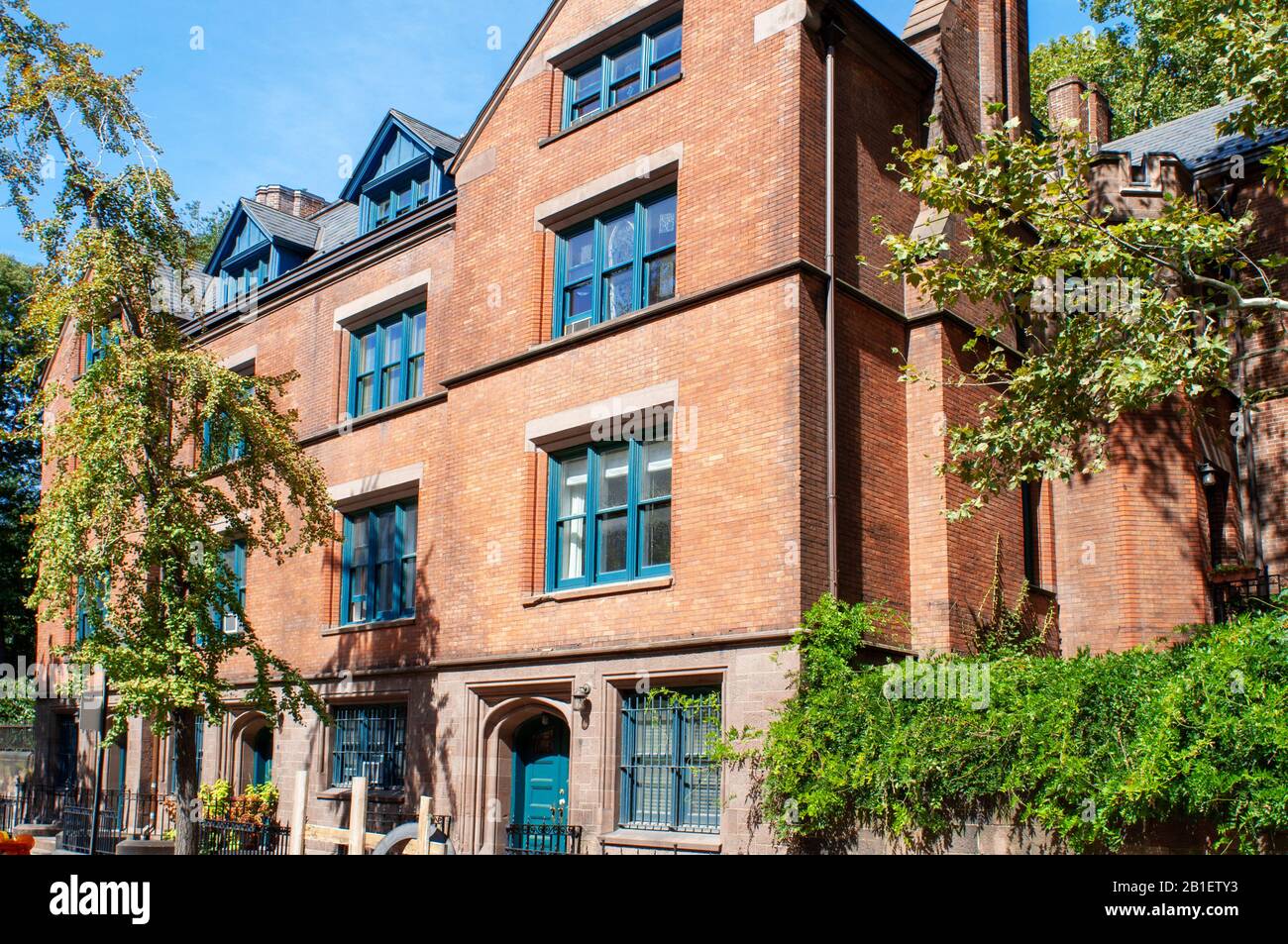 Close up of the exterior of the Chelsea brick house in Chelsea ...