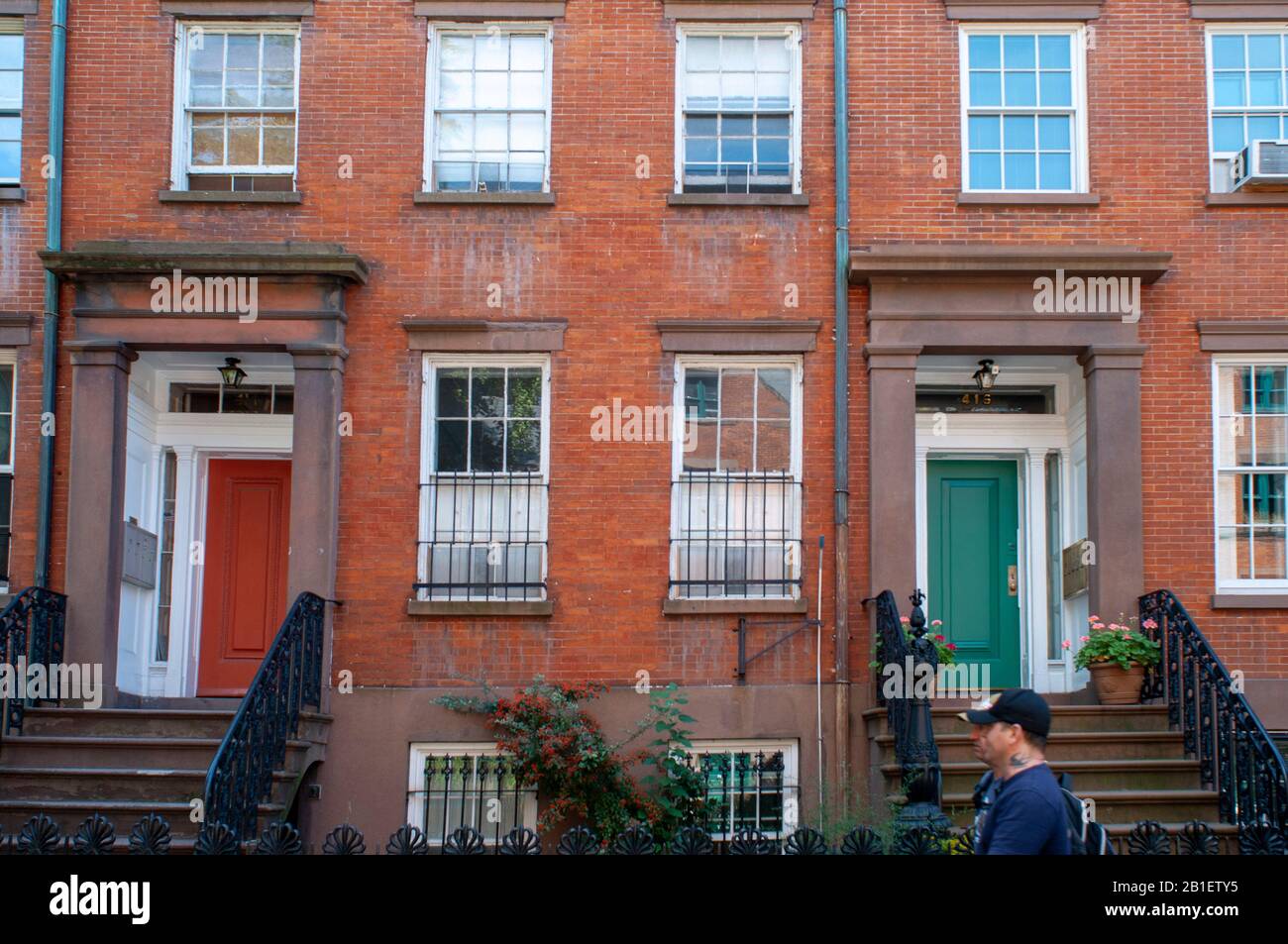 Close up of the exterior of the Chelsea brick house in Chelsea ...