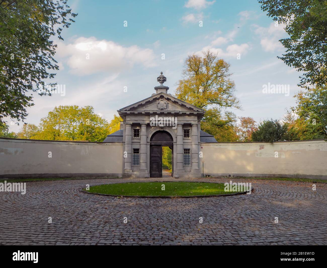 The 18th century gatehouse of the Roosendael Abbey in Walem, near ...