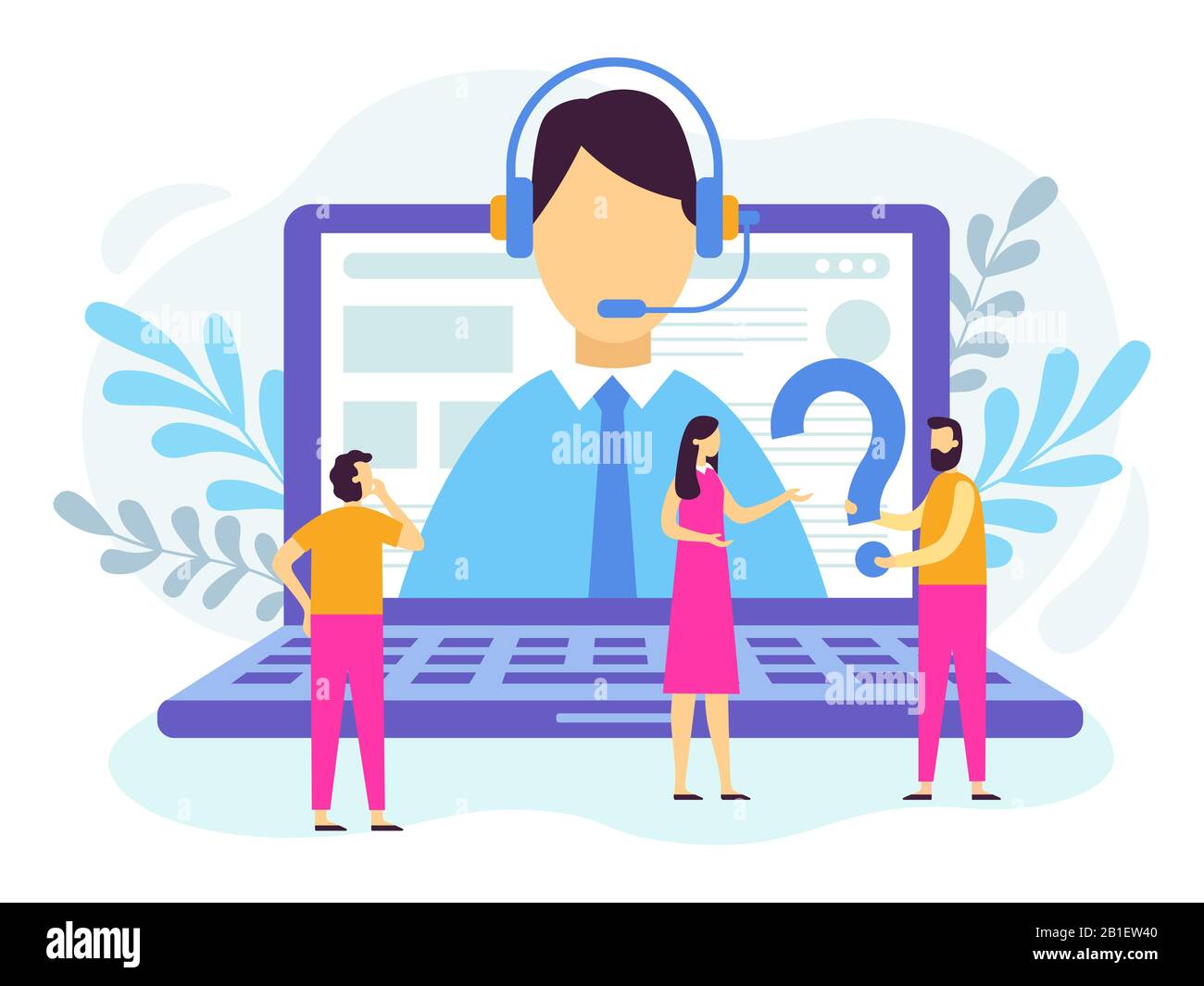 Customer support service. Call center operator, 24 7 technical support ...