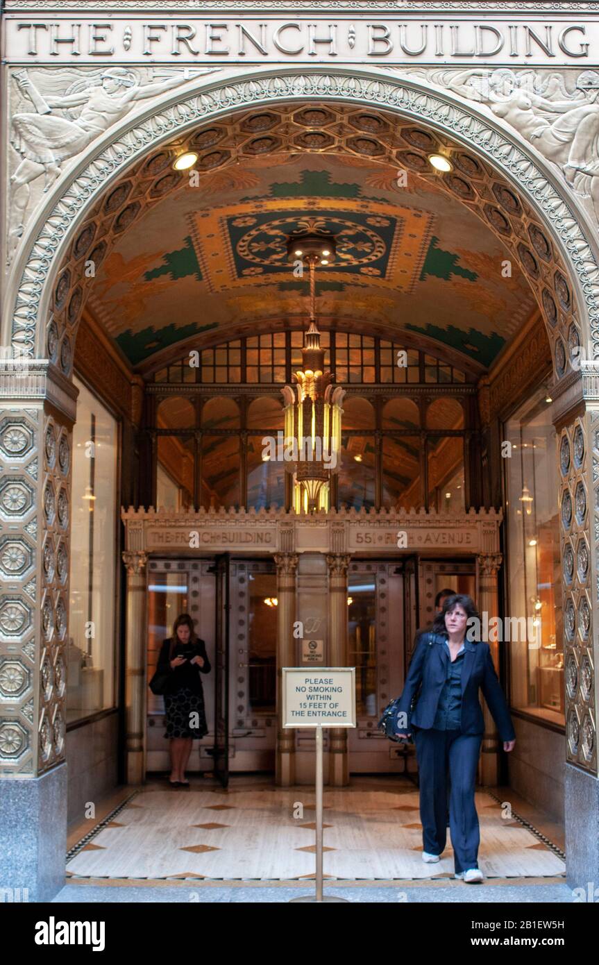 Entrance of The Fred F. French Building, Fifth Avenue, New York City ...