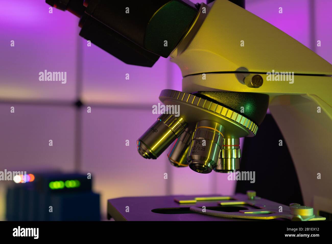 microbiological laboratory microscope in laboratory interior Stock ...