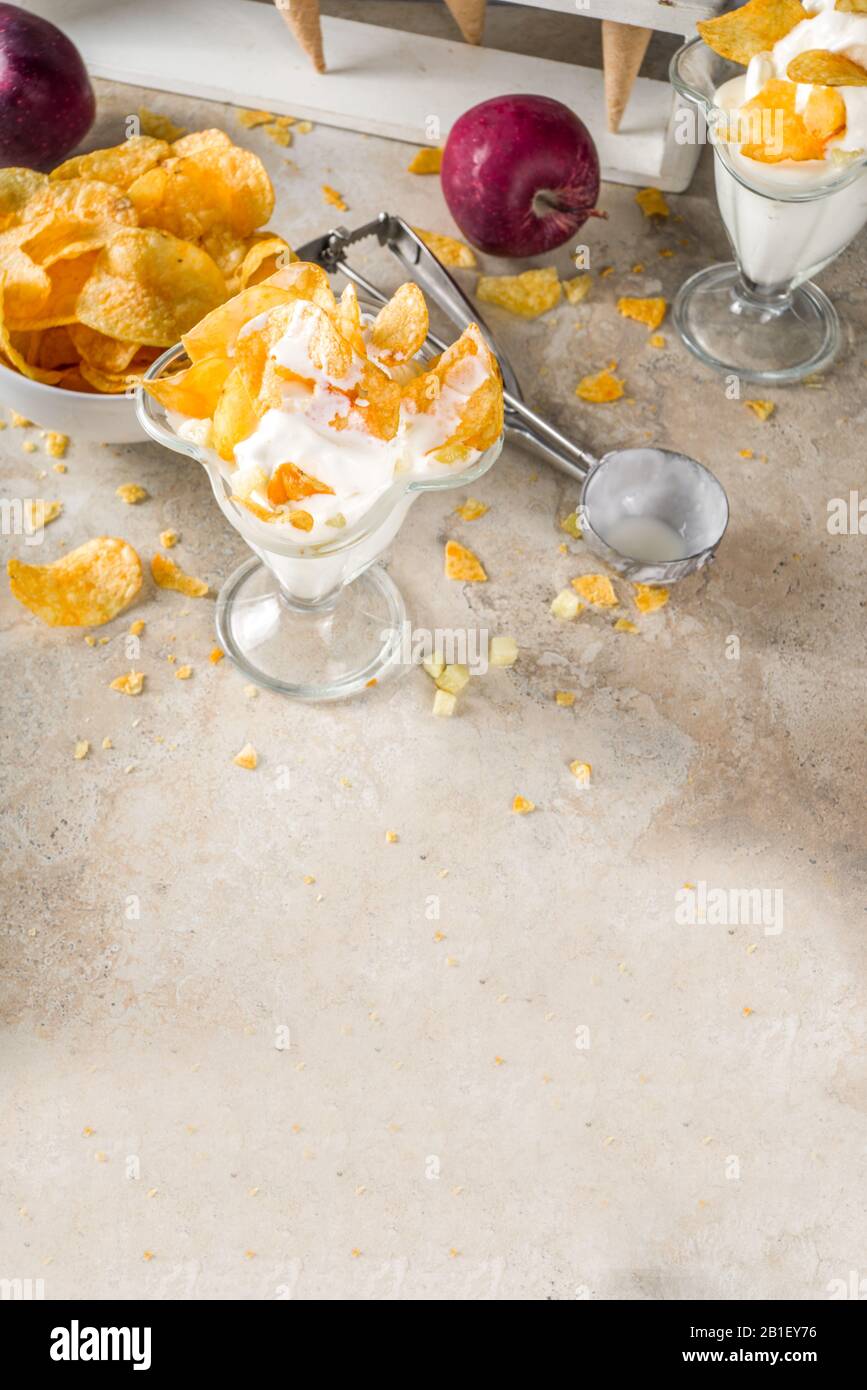 Trendy new york style american ice cream. Sweet and salty vanilla bean ...