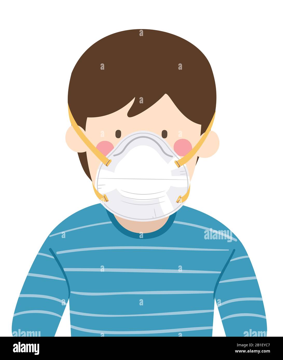 Illustration of a Man Wearing an N95 to Protect Himself from Hazardous ...