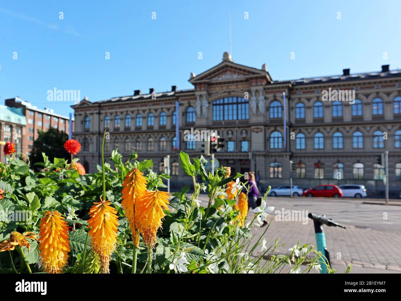 Helsinki historical building and flowers summer city streets famous ...