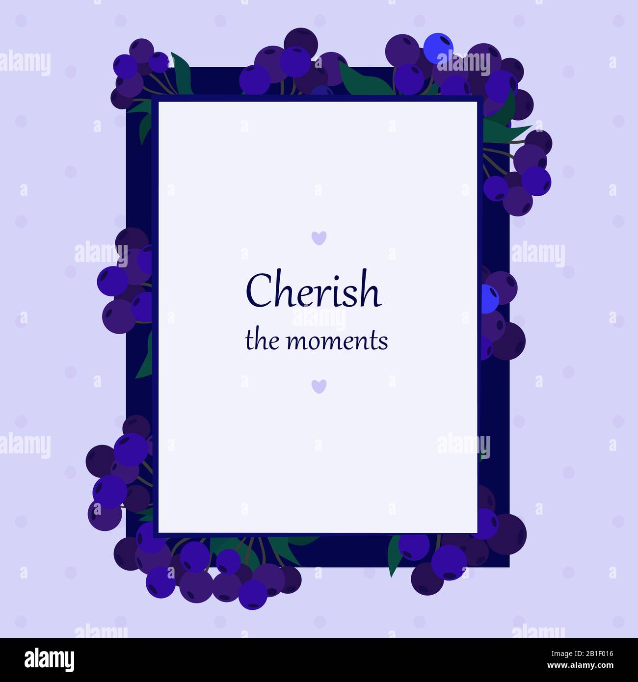 Dark blue berries. Floral spring frame Stock Vector Image & Art - Alamy